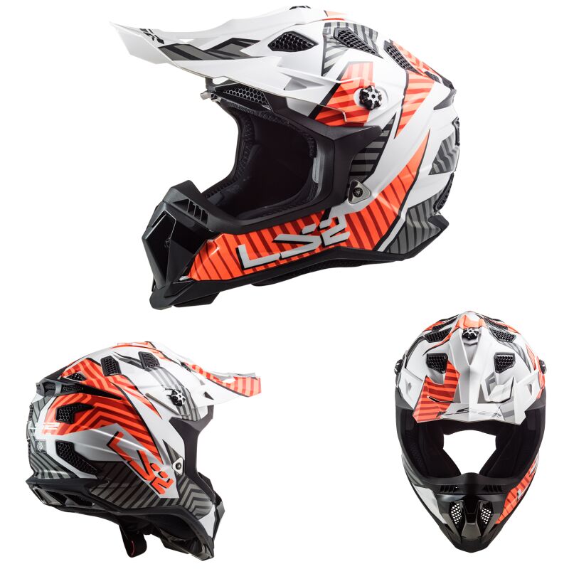 LS2 MX 700 EVO Subverter Astro Orange MX Helm Crosshelm Motocross End, 89,90